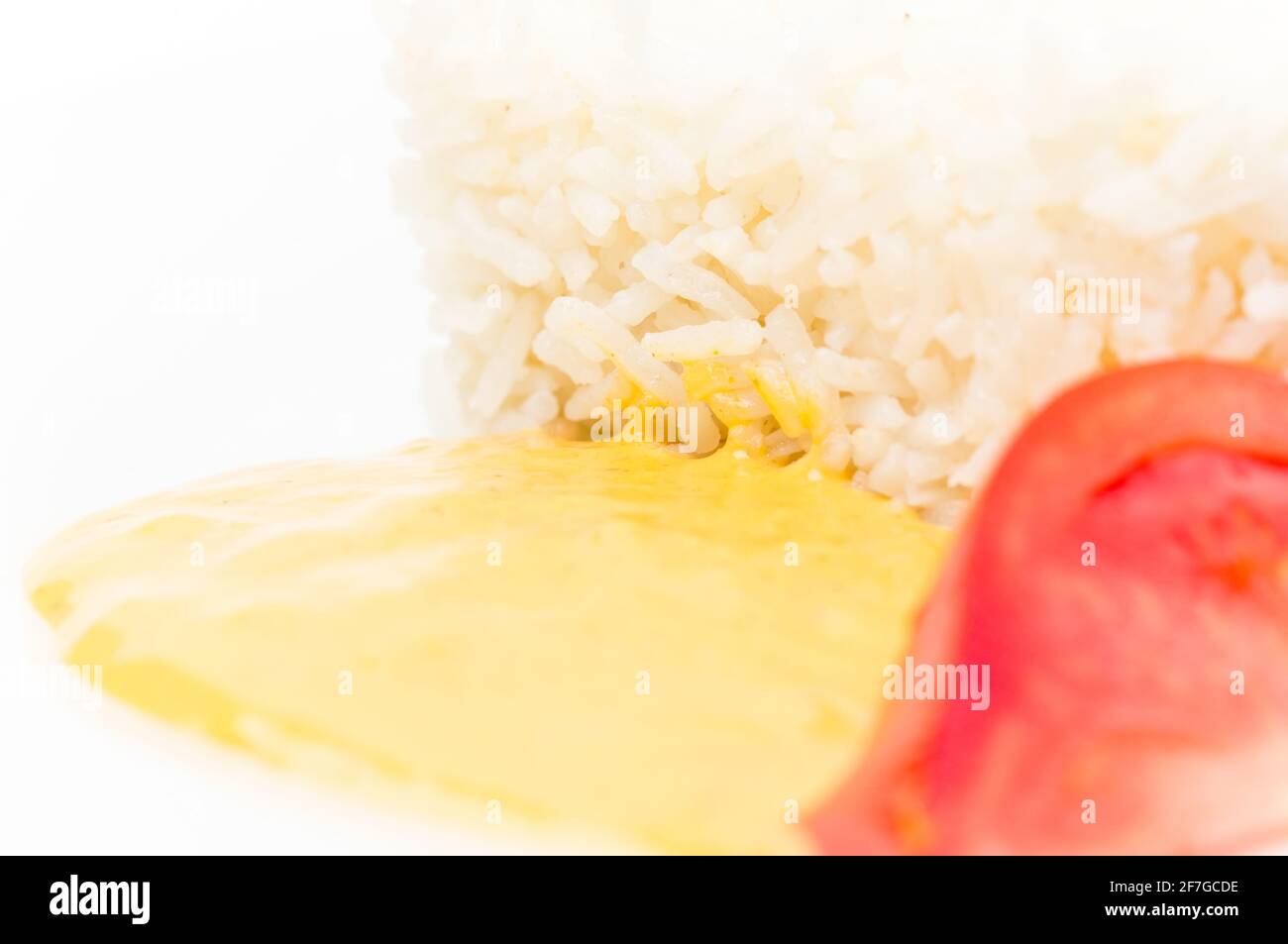 Delicious basmati rice with herbs and tomatoes. Macro. Photo can be ...