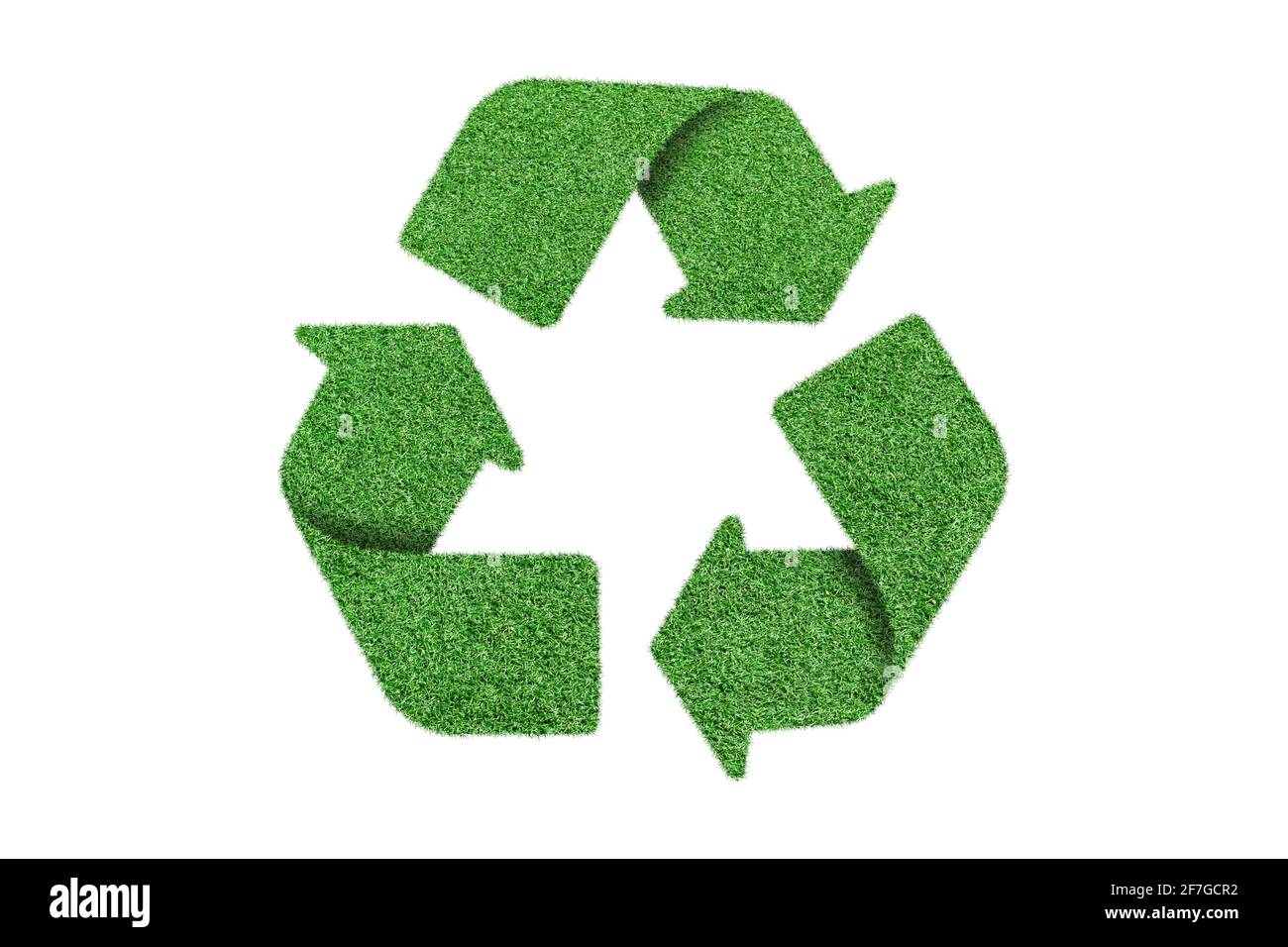 Recycle logo symbol of green grass, isolated on white background Stock ...
