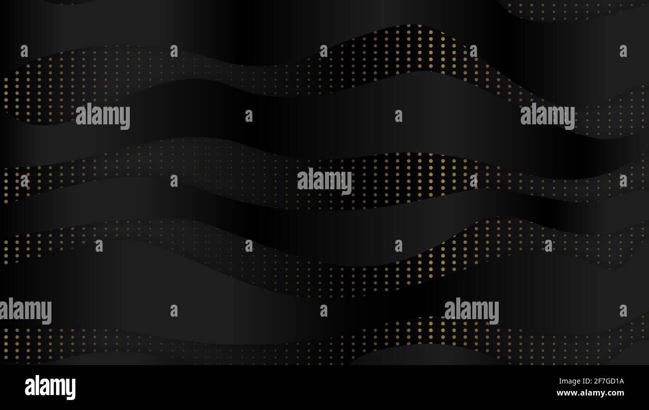 Golden waves and dots on luxury gradient abstract background. Vector ...