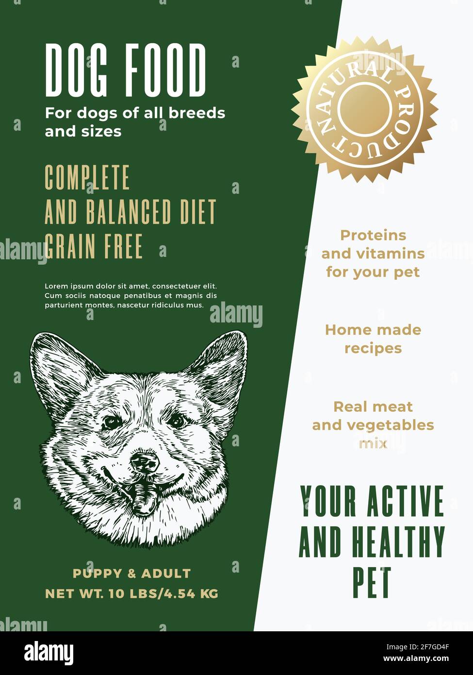 Pet Food Product Label Template. Abstract Vector Packaging Design ...