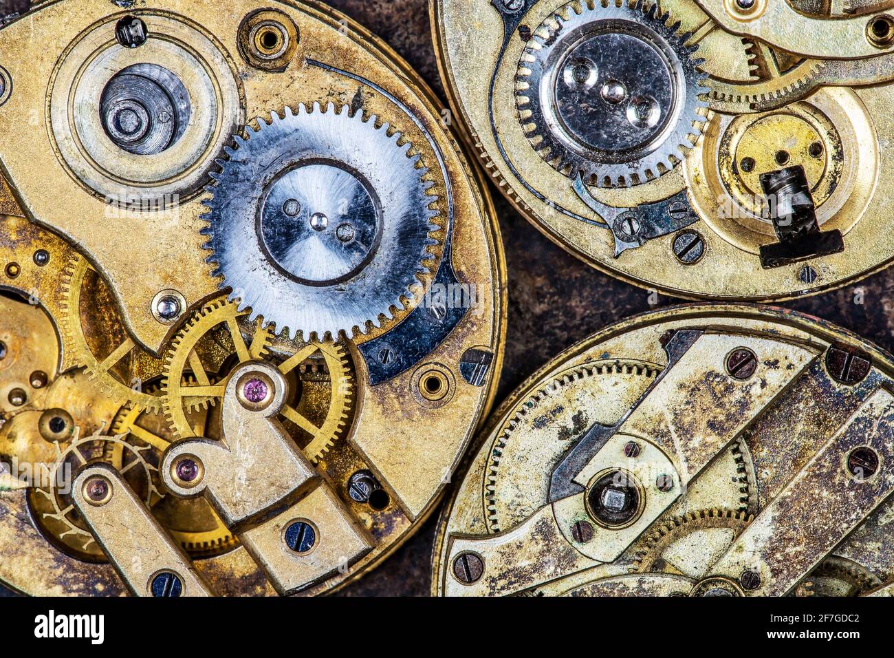 Gears of vintage business golden clockwork mechanism, time management ...