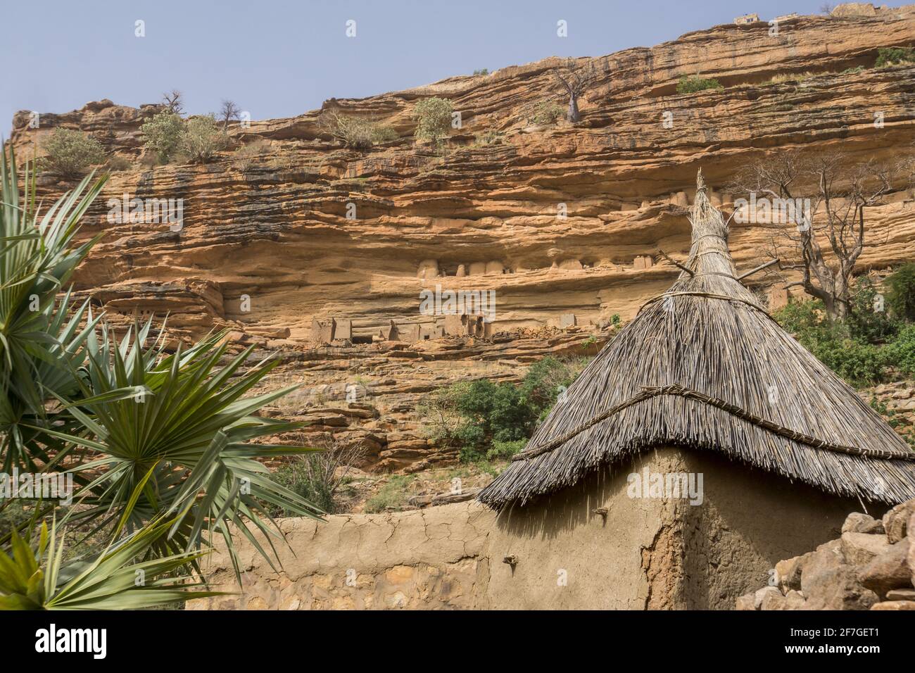 Dogon village and typical mud buildings, Tireli, Mali, Africa Stock ...