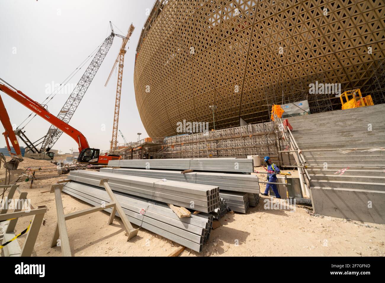Lusail Stadium, Lusail, Qatar, April 5, 2022 - Building the The 80,000 ...