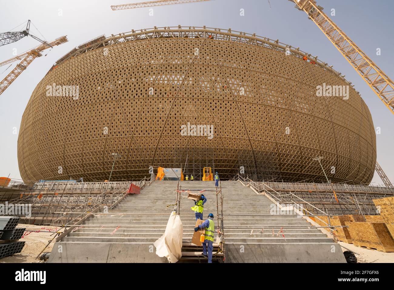 Lusail Stadium, Lusail, Qatar, April 5, 2022 - Building the The 80,000 ...