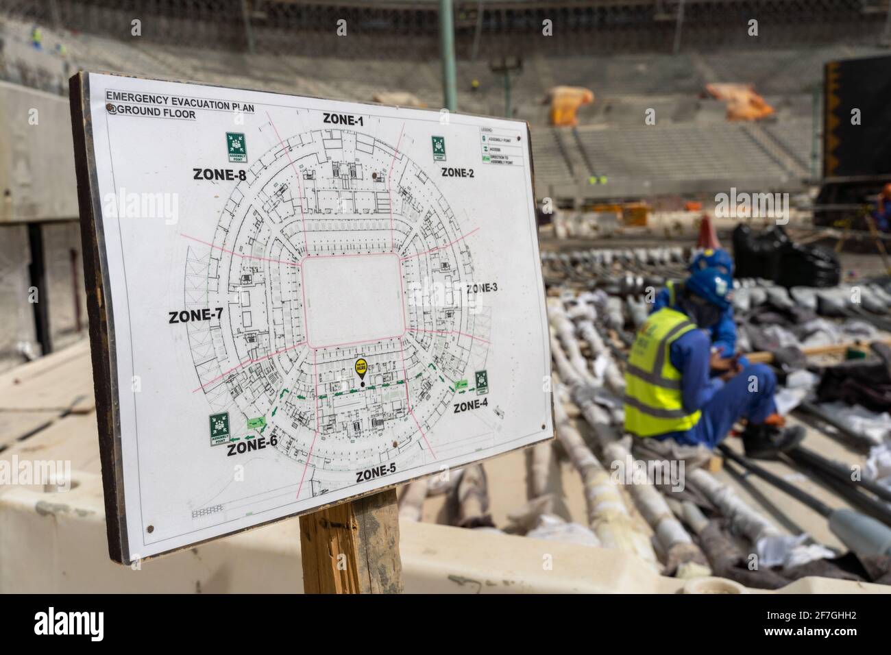 Lusail Stadium, Lusail, Qatar, April 5, 2022 - Building the The 80,000 ...