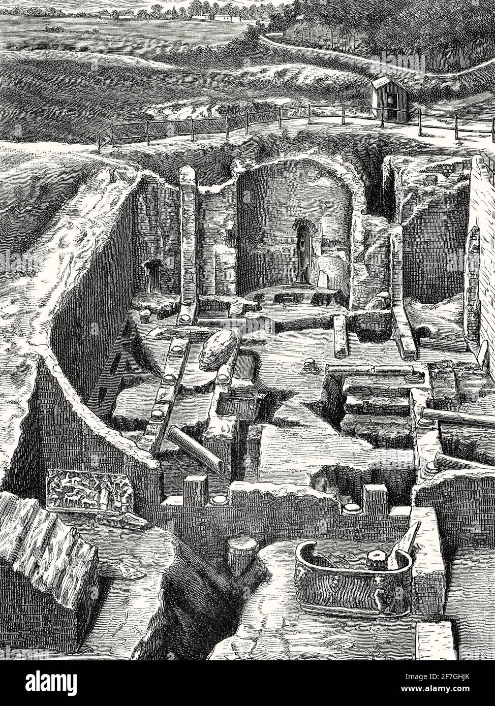 Archaeological excavations of the Catacombs of Domitilla, Rome, Italy ...