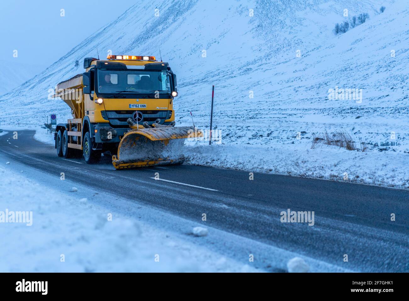 Adverse Driving Conditions In Winter, throughout Scotland Stock Photo ...