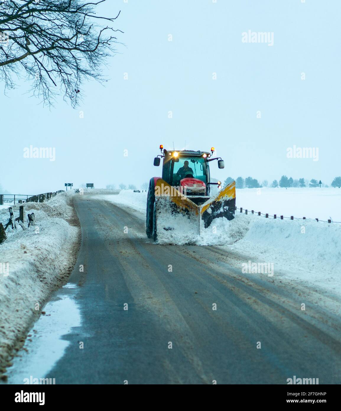 Adverse Driving Conditions In Winter, throughout Scotland Stock Photo ...