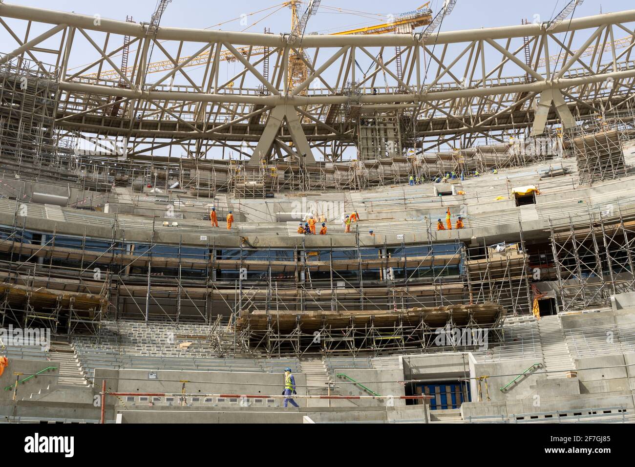 Lusail Stadium, Lusail, Qatar, April 5, 2022 - Building the The 80,000 ...