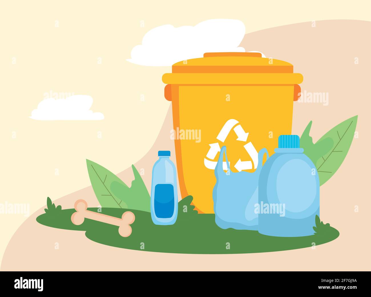 Recycle trash with plastic objects Stock Vector Image & Art - Alamy