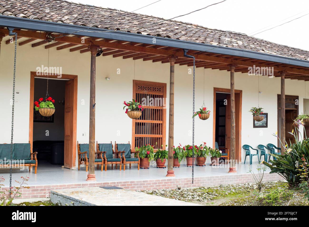 Colonial house. Colombian traditional architecture Stock Photo - Alamy