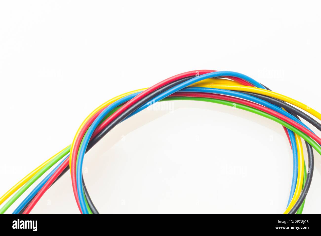 Colored wires, copper wires covered by colored plastic for electrical ...