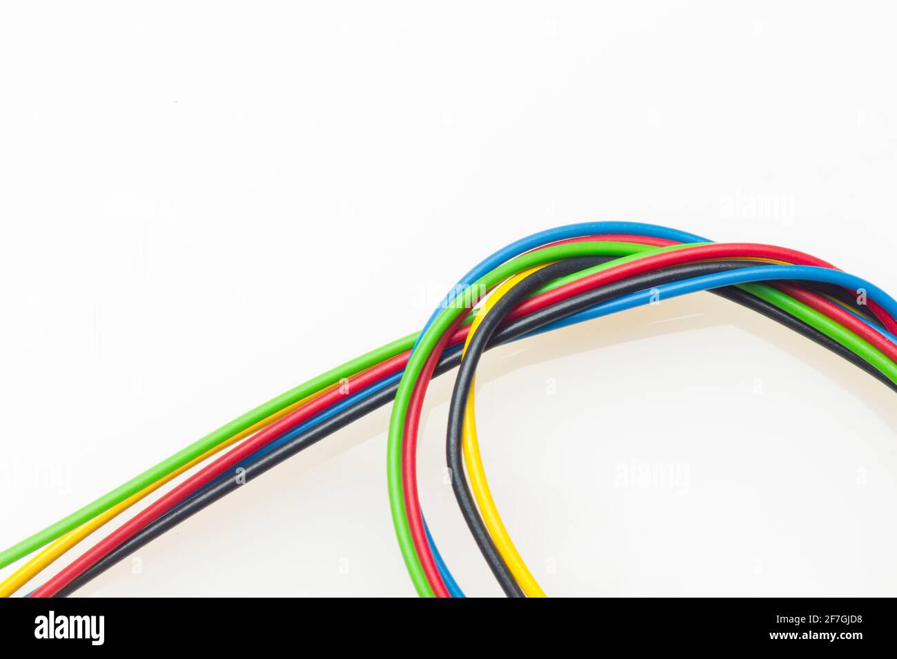 Colored wires, copper wires covered by colored plastic for electrical ...