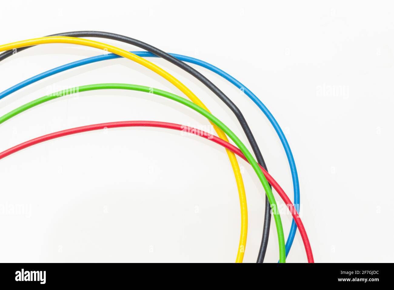 Colored wires, copper wires covered by colored plastic for electrical ...