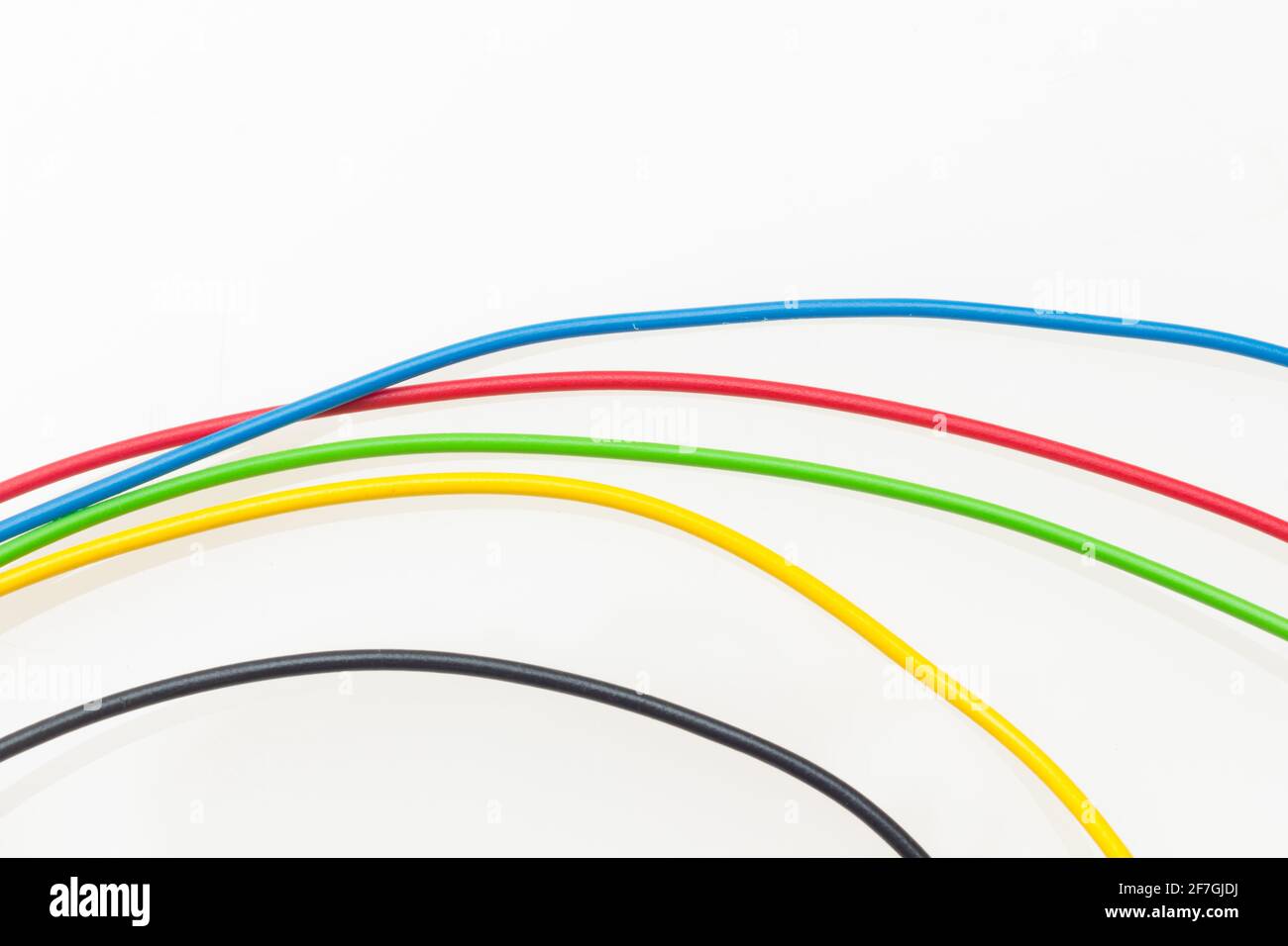 Colored wires, copper wires covered by colored plastic for electrical ...