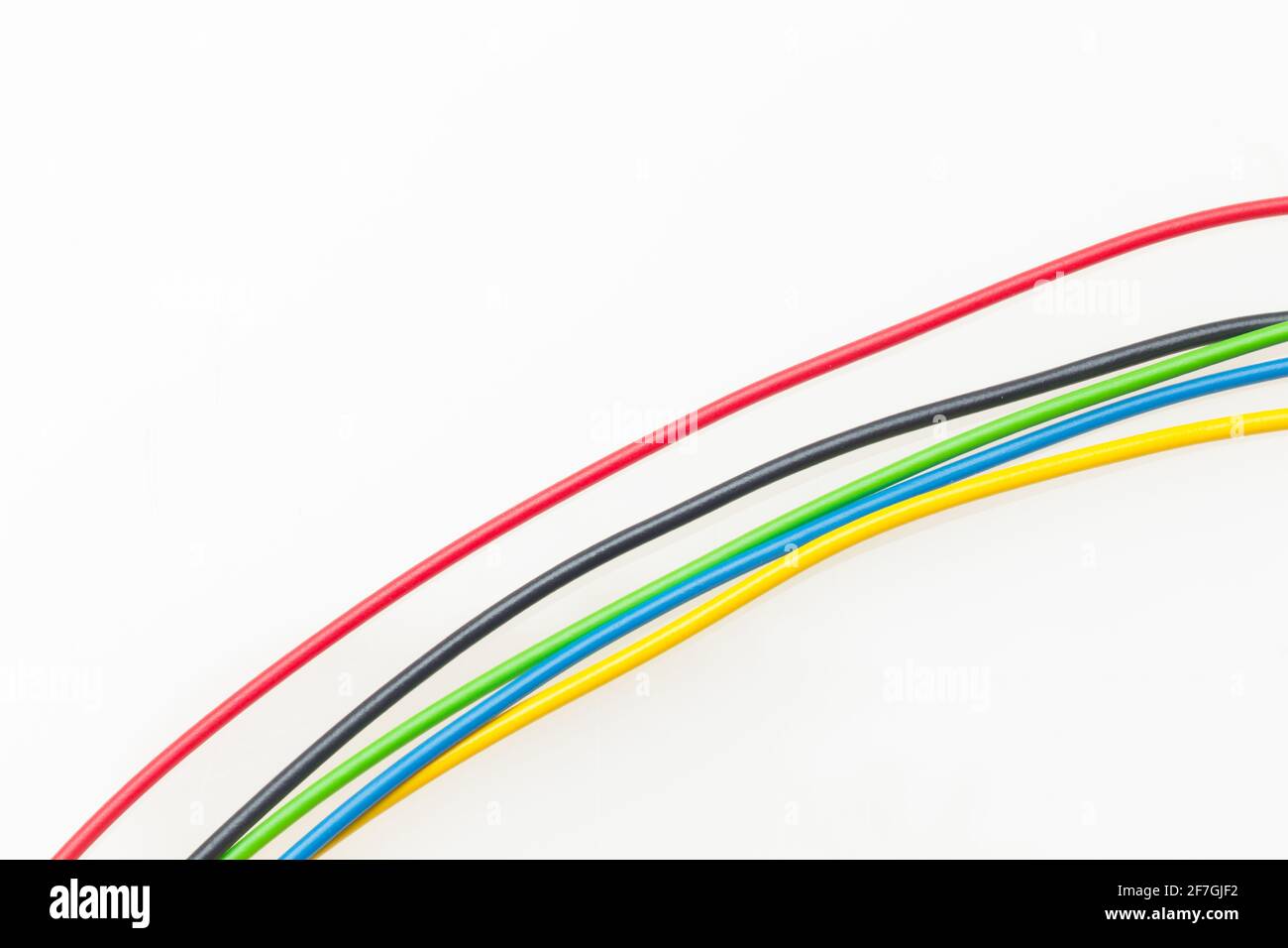 Colored wires, copper wires covered by colored plastic for electrical ...