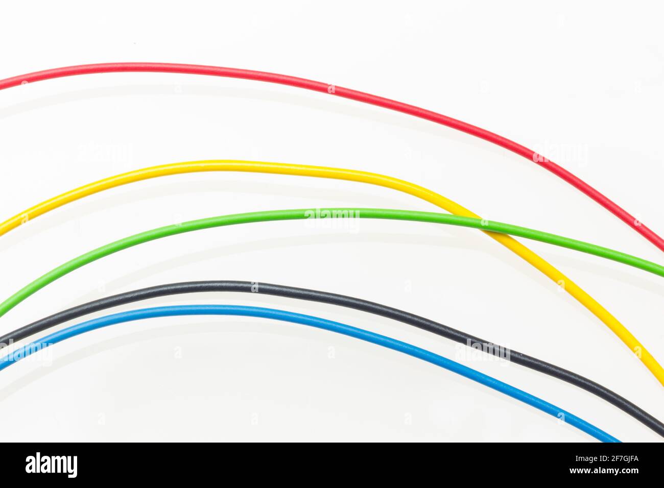 Colored wires, copper wires covered by colored plastic for electrical ...