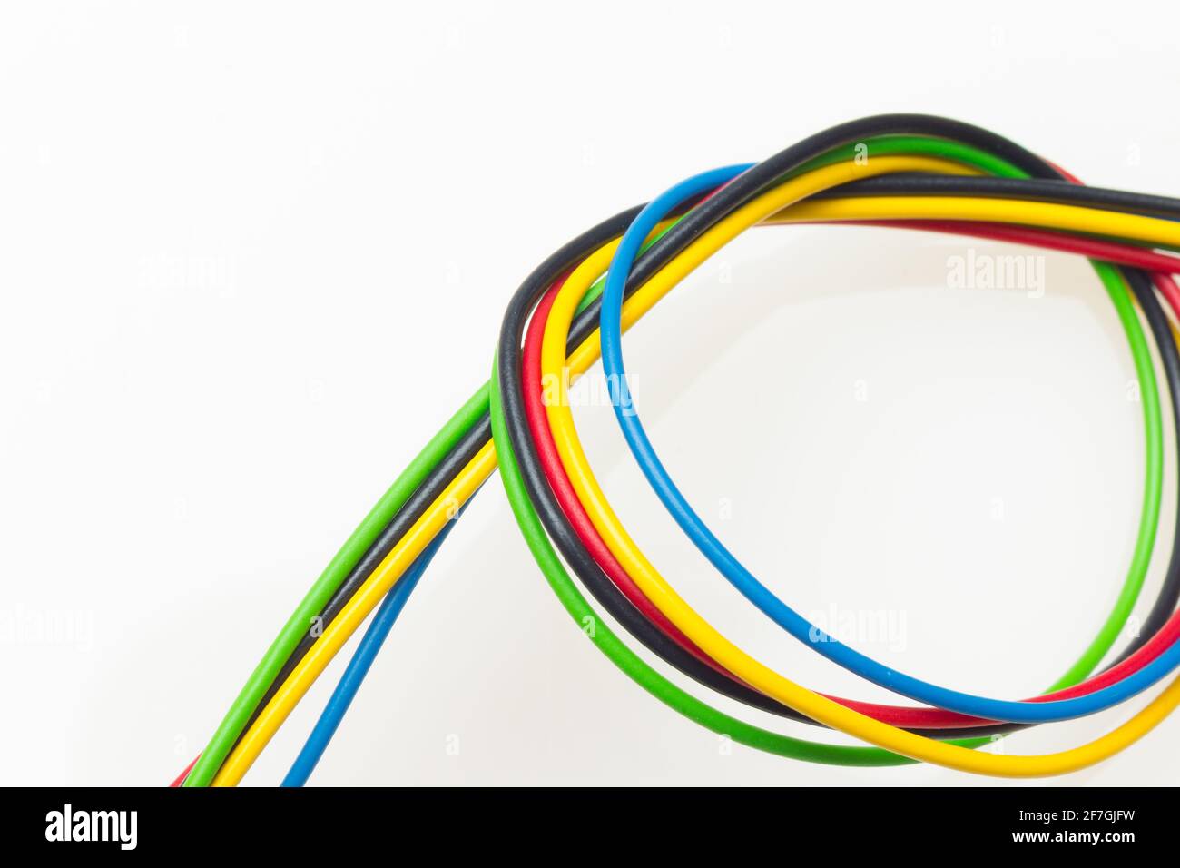 Colored wires, copper wires covered by colored plastic for electrical ...