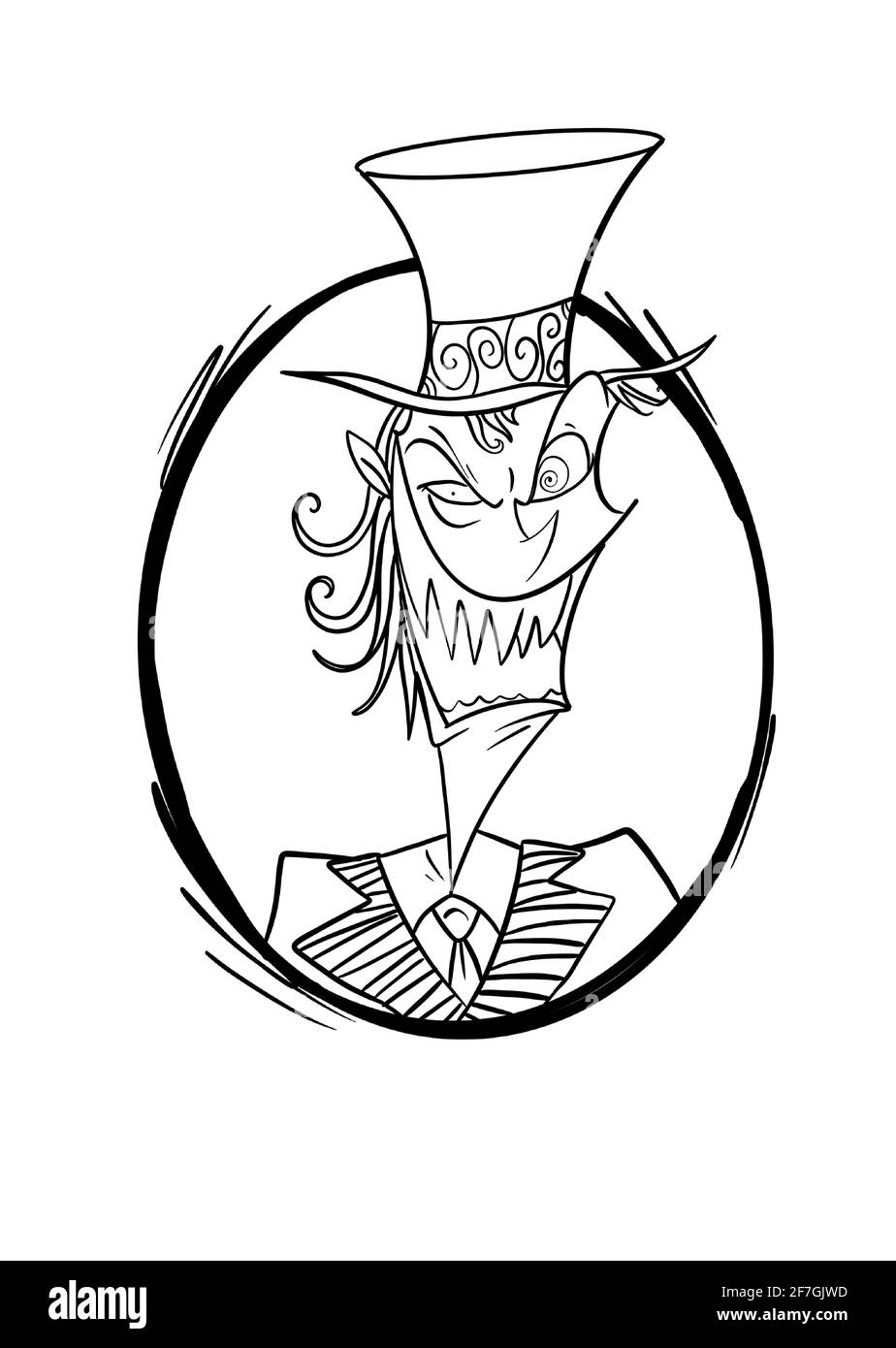 creepy cartoon man in a top hat Stock Photo - Alamy