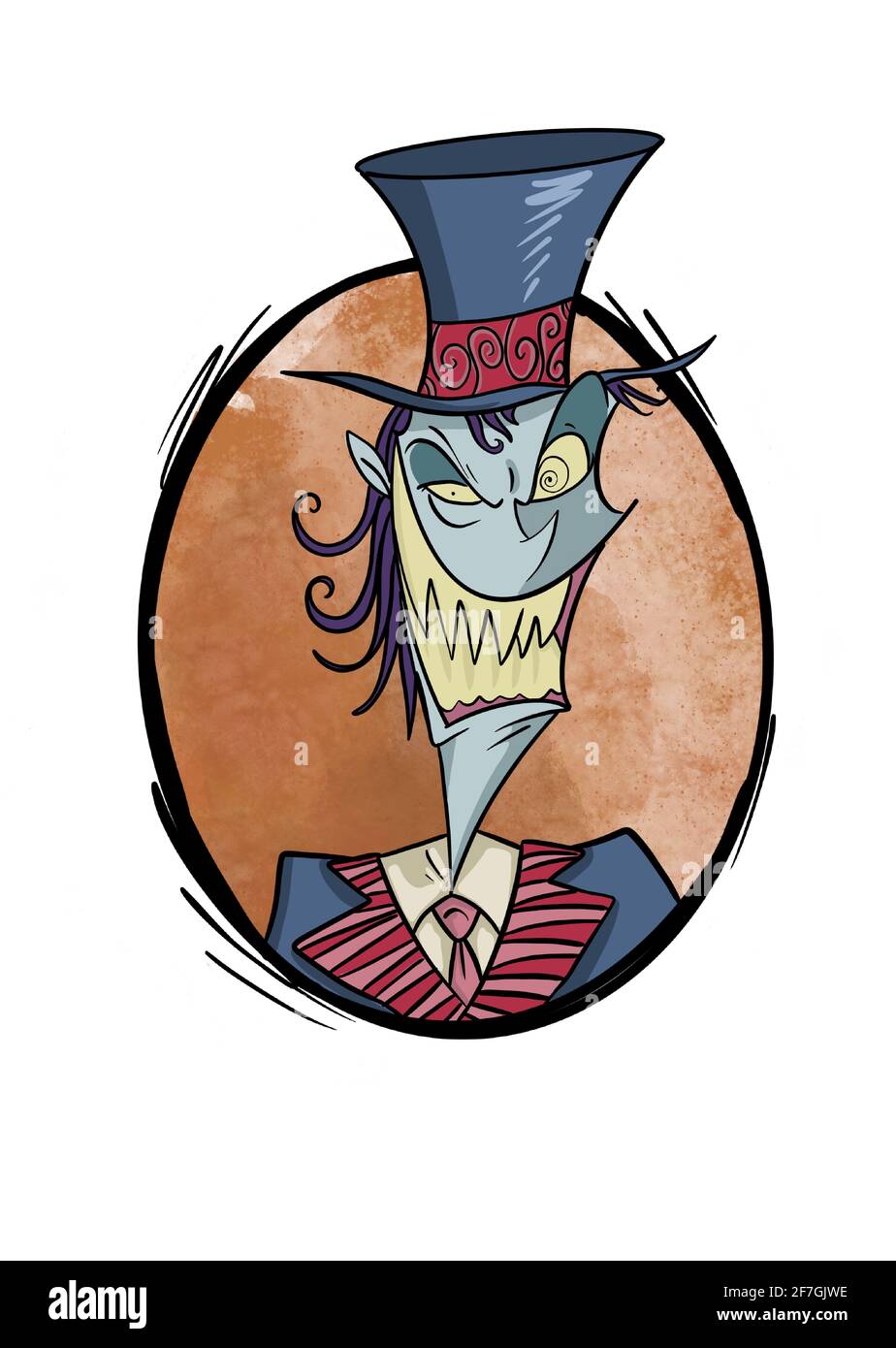 creepy cartoon man in a top hat Stock Photo - Alamy