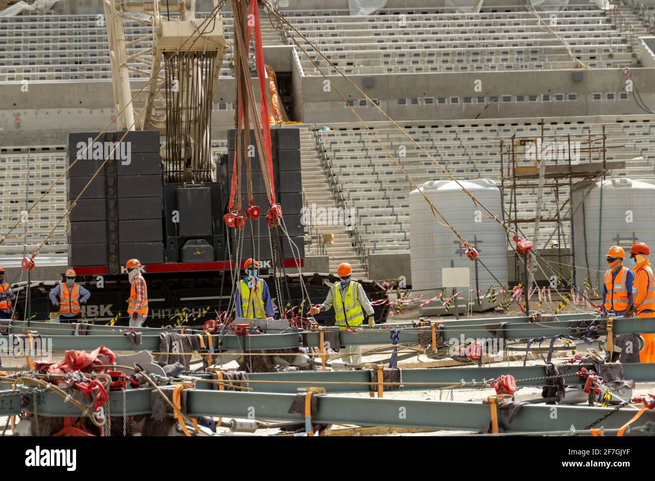 Lusail Stadium, Lusail, Qatar, April 5, 2022 - Building the The 80,000 ...