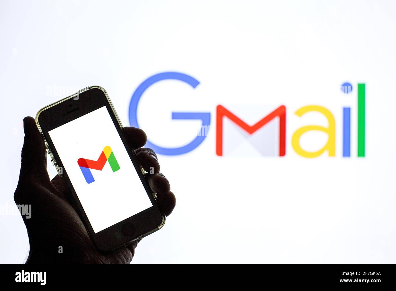 In this photo illustration, the Google Gmail app seen displayed on a ...