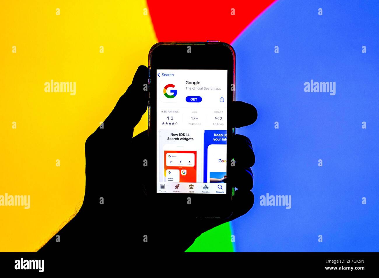 In this photo illustration, the Google app in App Store seen displayed ...