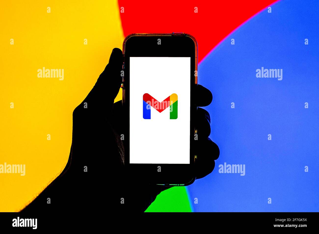 In this photo illustration, the Google Gmail app seen displayed on a ...