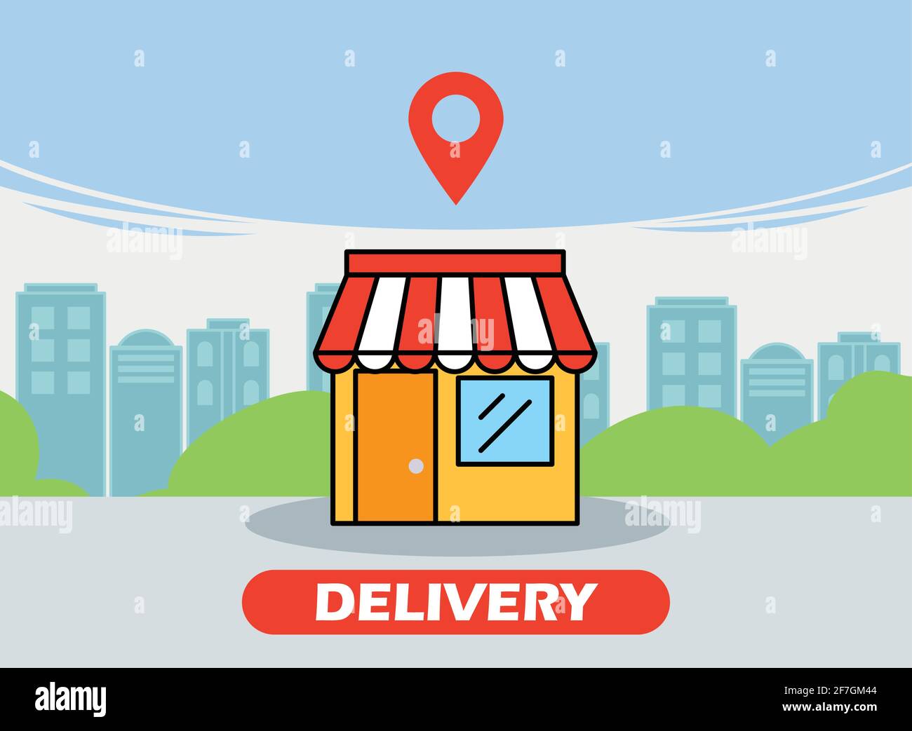 Delivery store with gps mark Stock Vector Image & Art - Alamy