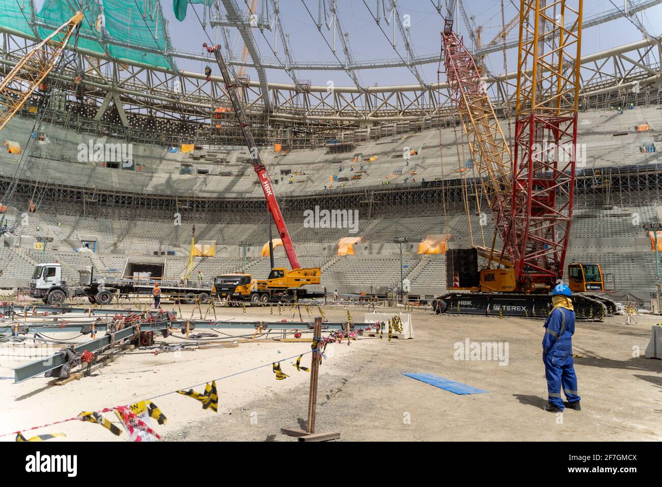 Lusail Stadium, Lusail, Qatar, April 5, 2022 - Building the The 80,000 ...