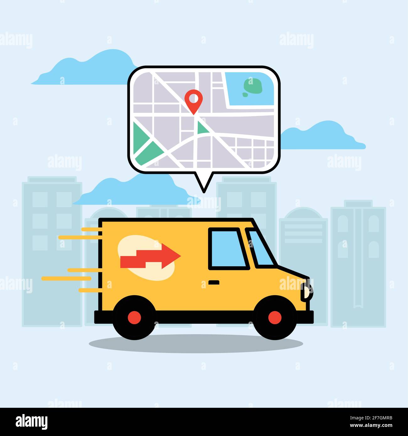 Delivery truck gps and map Stock Vector Image & Art - Alamy
