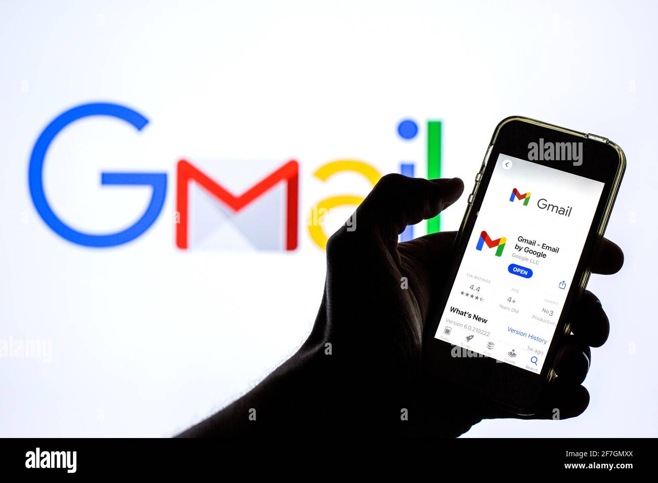 In this photo illustration, the Google Gmail app in App Store seen ...