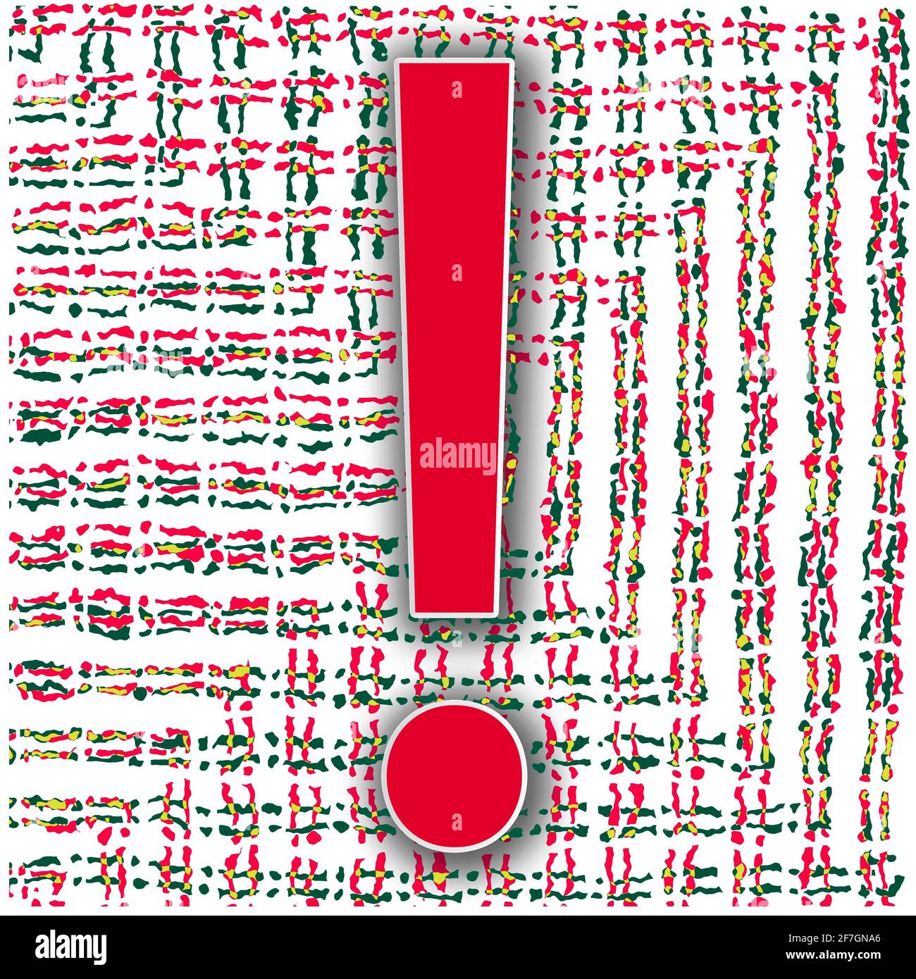 square graphic: exclamation mark in color as capital letter, version ...