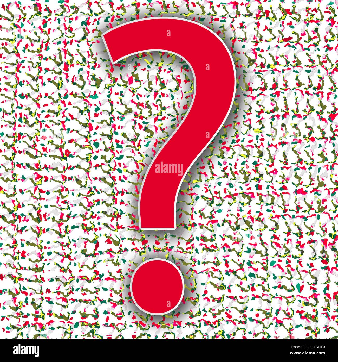 question mark in color as capital letter, version summer Stock Photo ...