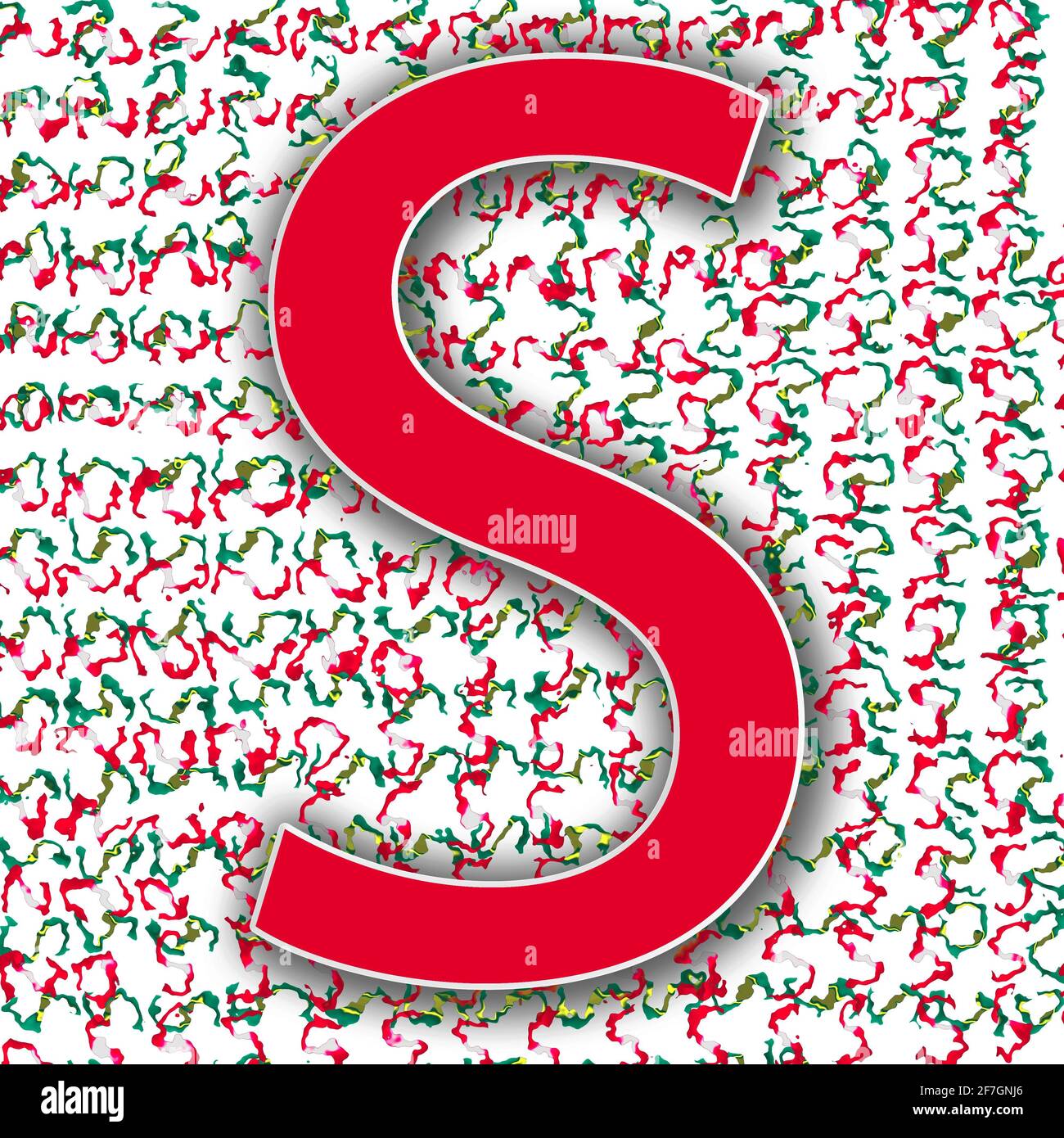 square graphic with a colorful uppercase character S as a capital ...