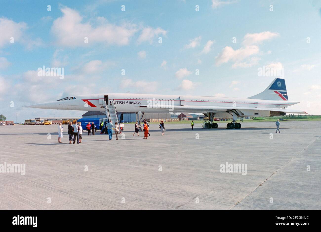 British Airways Concorde G-BOAG at Bournemouth Hurn Airport in England ...
