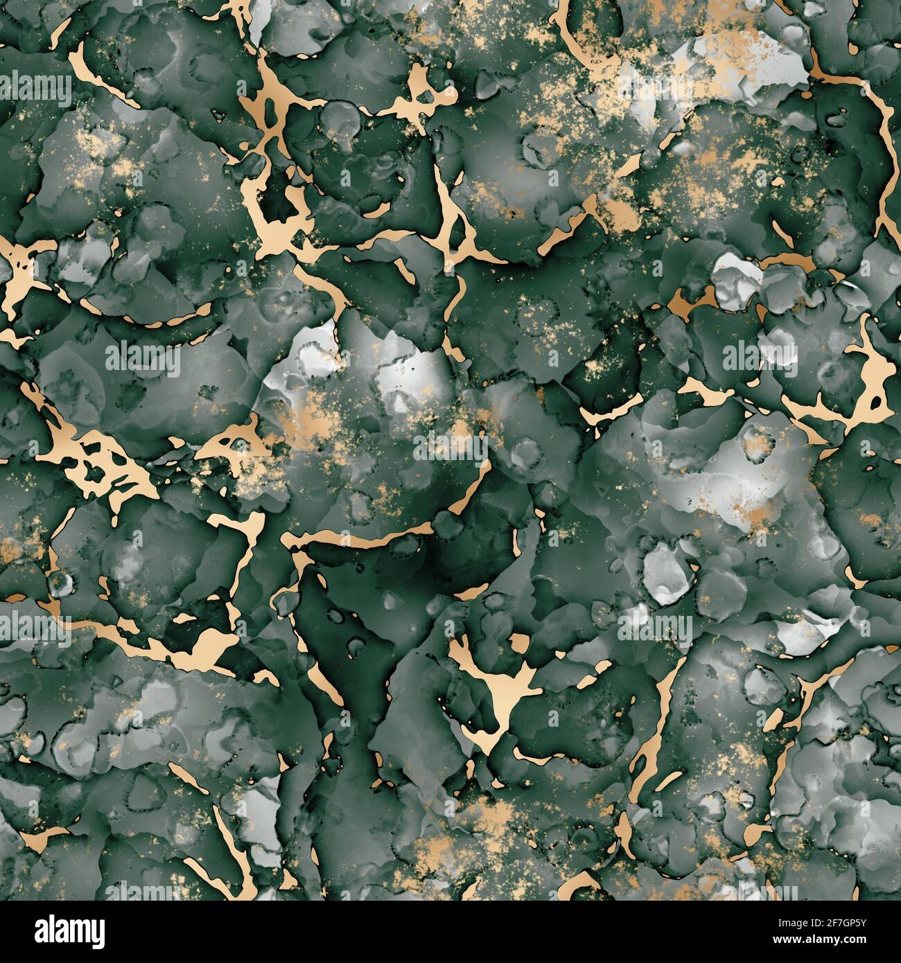 Seamless abstract alcohol ink art with gold leaf overlay Stock Photo ...