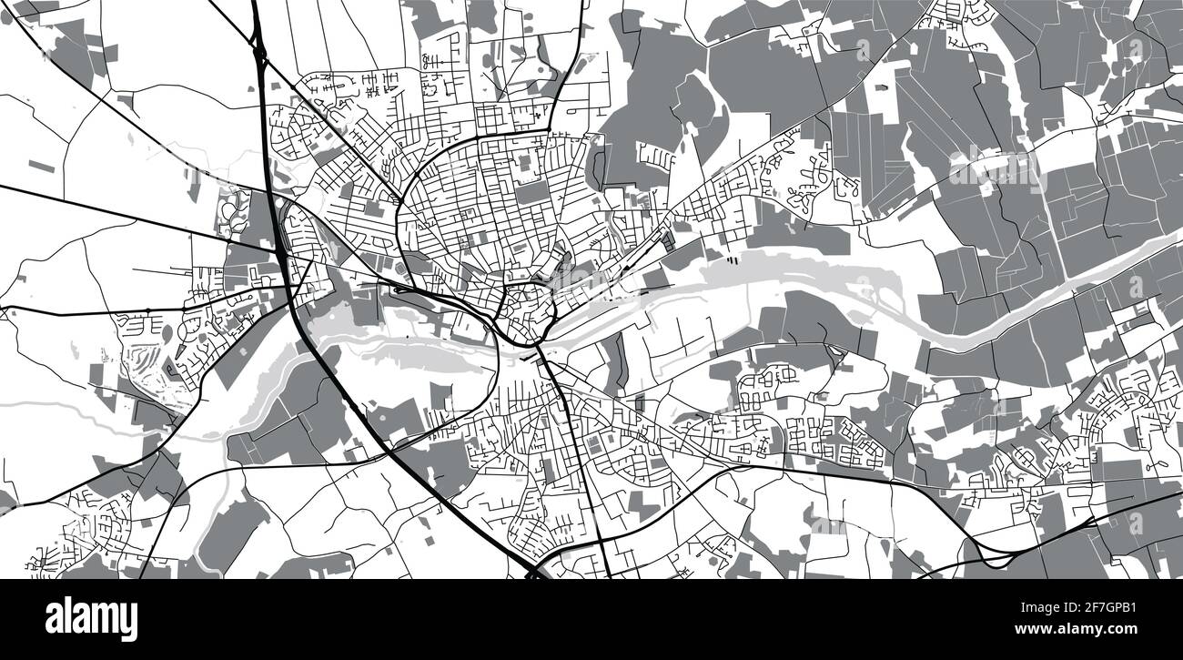 Urban vector city map of Randers, Denmark Stock Vector Image & Art - Alamy