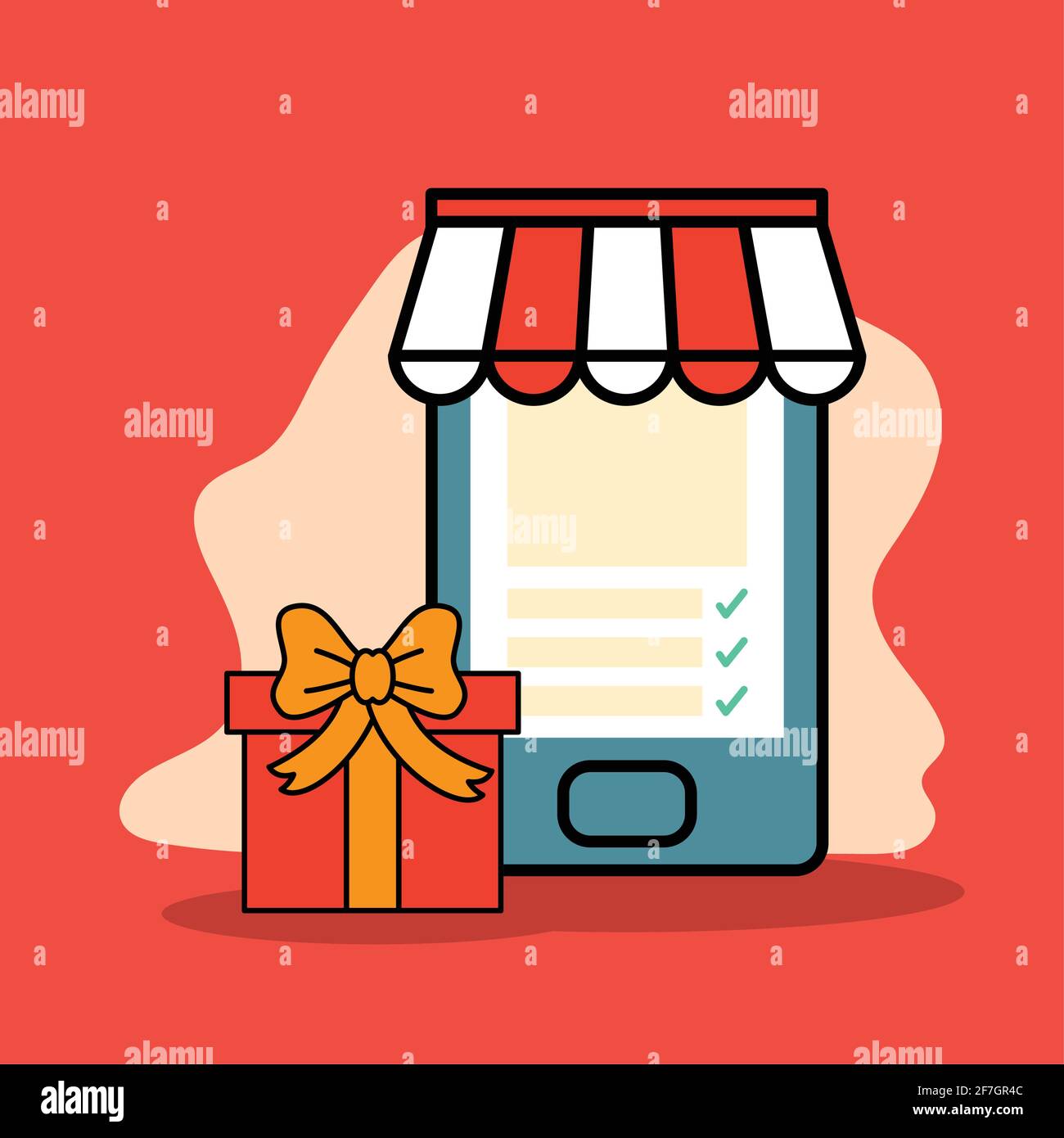 Delivery logistics gift and smartphone Stock Vector Image & Art - Alamy
