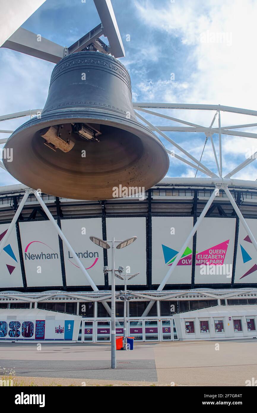 LONDON, UK - JUNE 2, 2020 : Bell that rung during the 2012 Olympics in ...