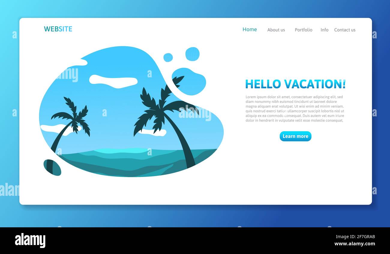 Travel promo website template with text and tourist landmarks ...