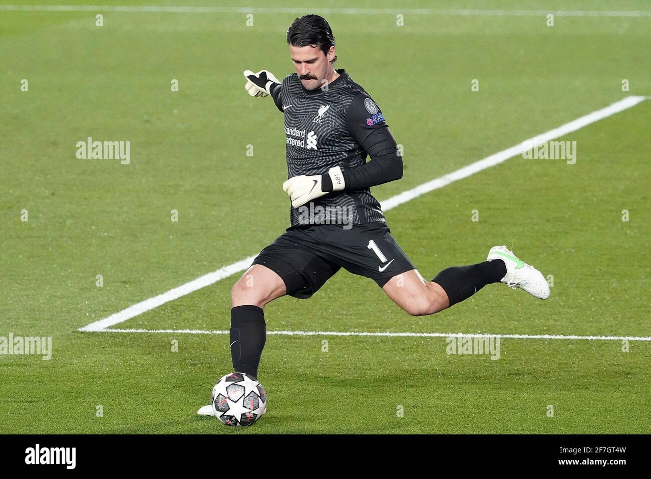Liverpool FC's Alisson Becker during UEFA Champions League Quarter ...