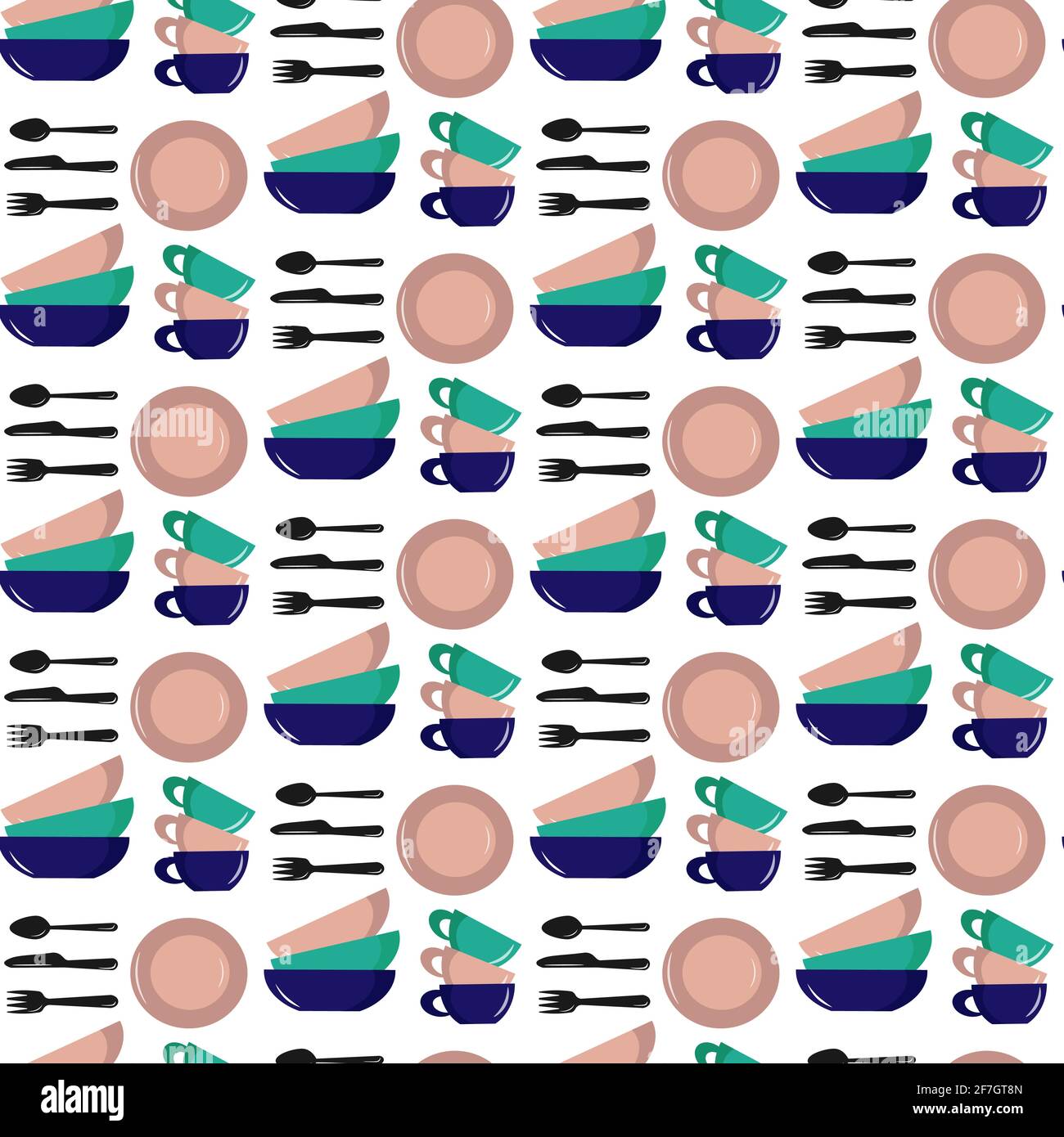 Plates cups Stock Vector Images - Alamy