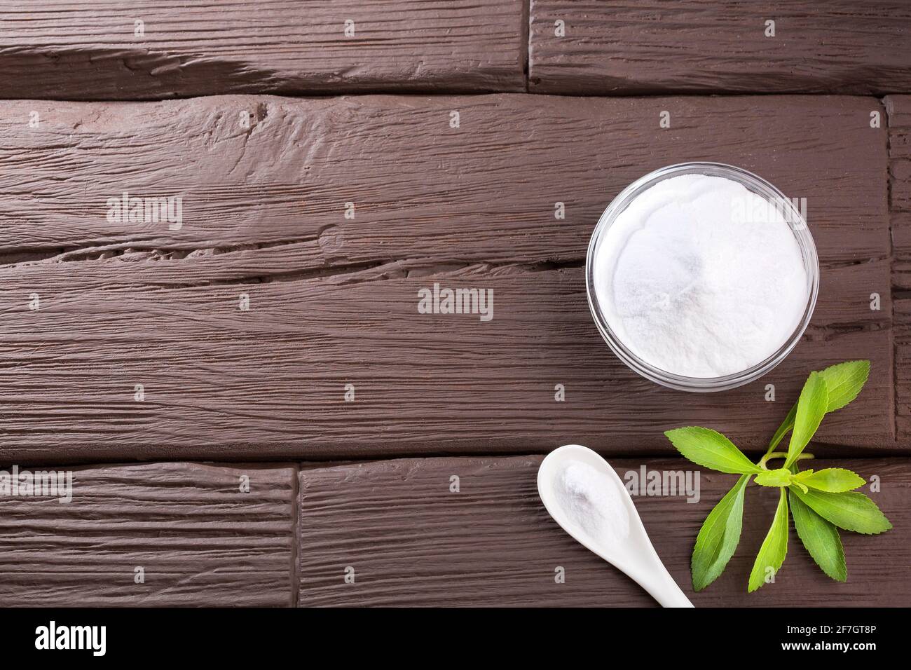 Natural sweetener in powder from stevia plant - Stevia rebaudiana ...