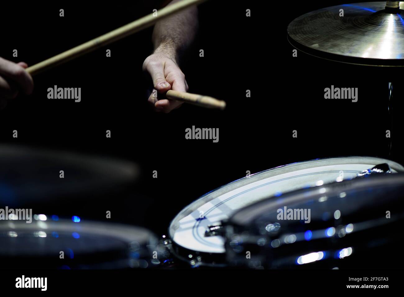 Concert stage with instruments set up hi-res stock photography and ...