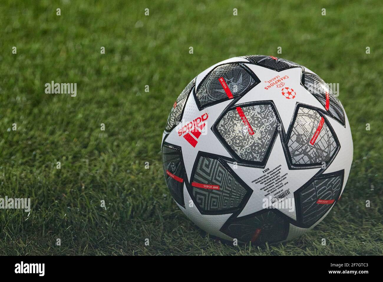 The ball of Champions league during the Champions League match, 1/4 ...