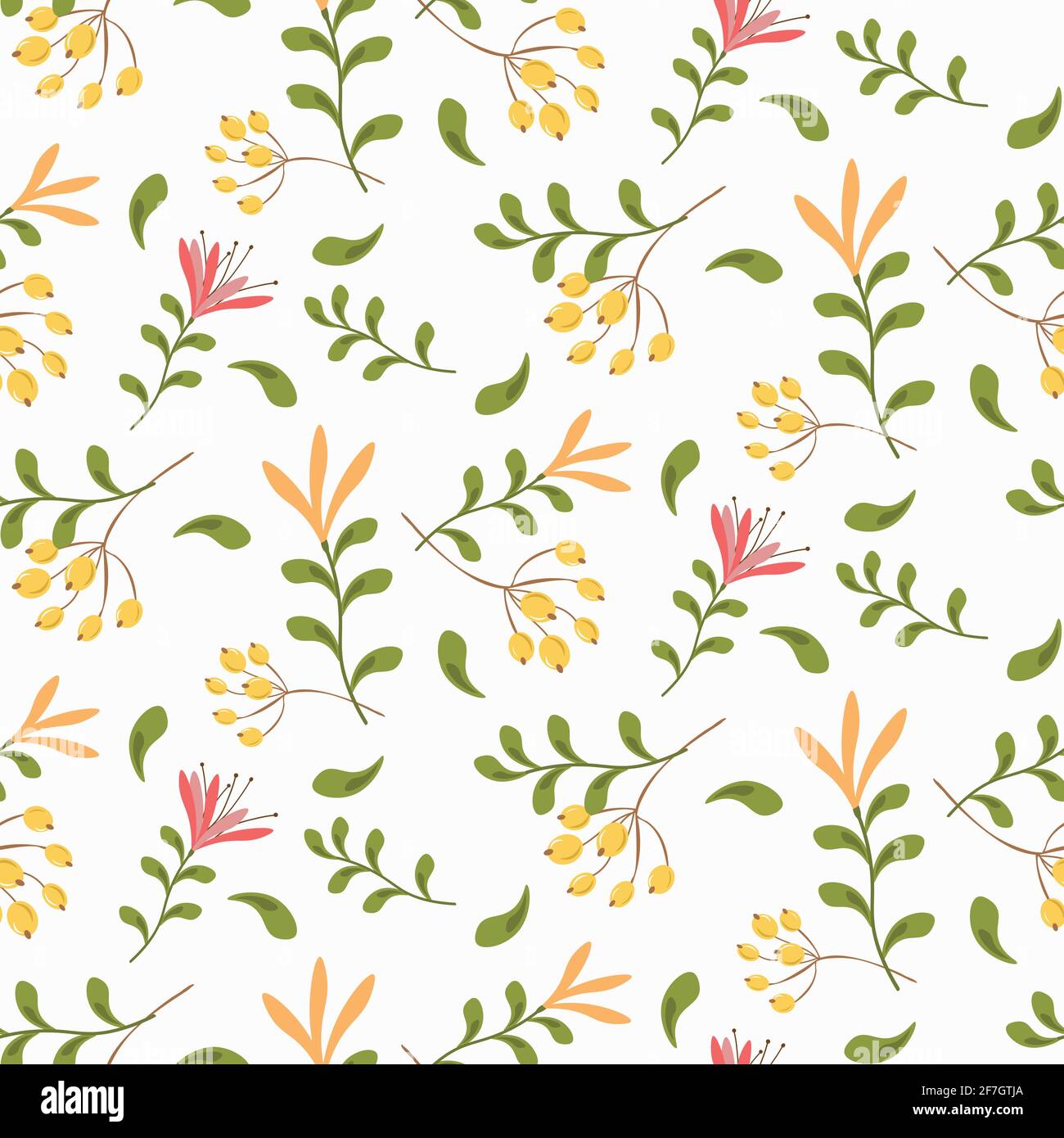 Stylized summer flowers on a white background Stock Vector Image & Art ...
