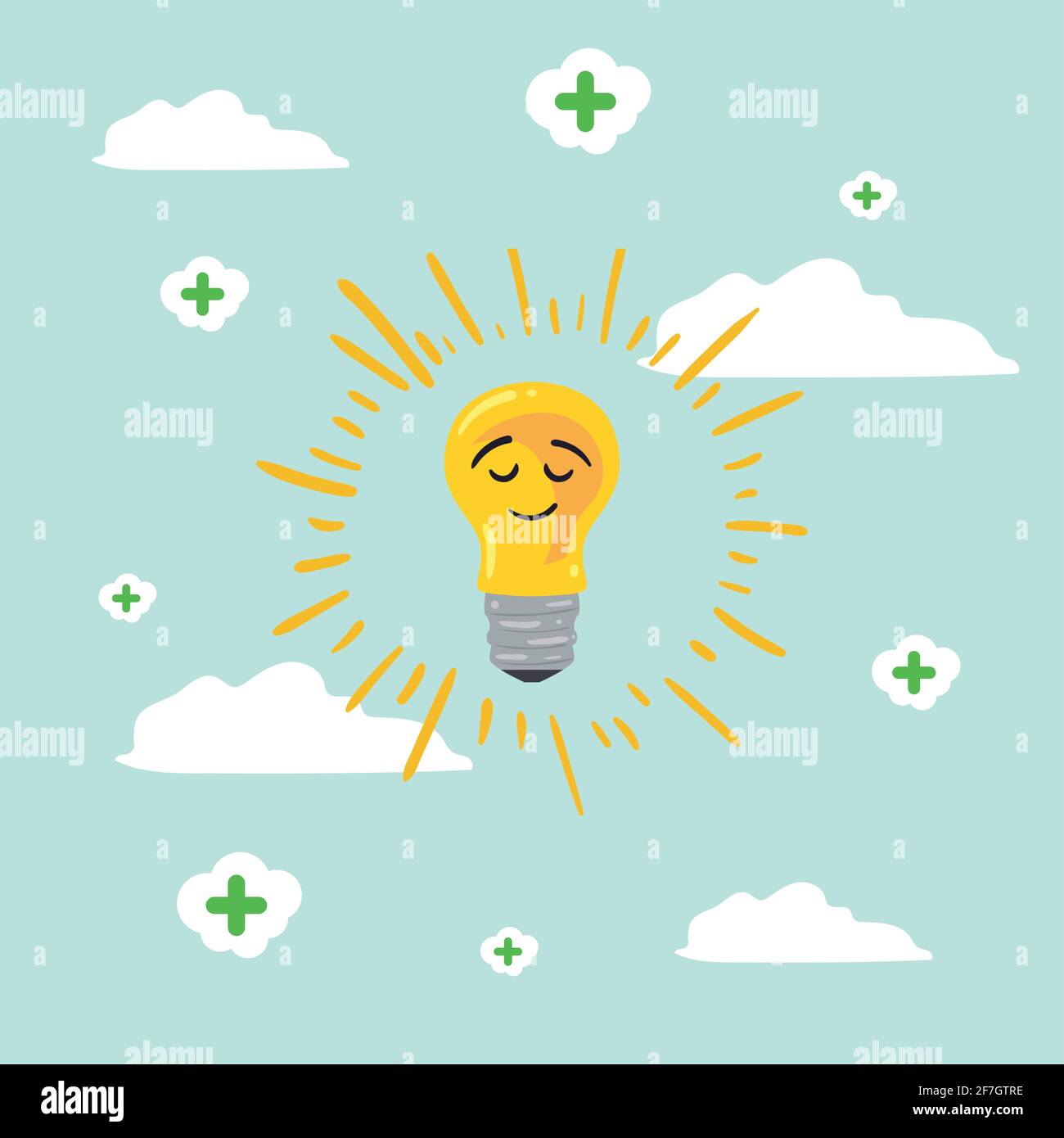 positive light bulb at sky Stock Vector Image & Art - Alamy