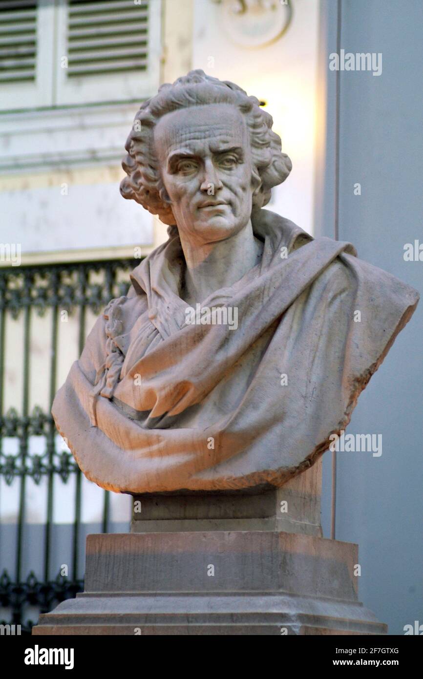 Asti, Piedmont, Italy the monument of famous playwright Vittorio ...