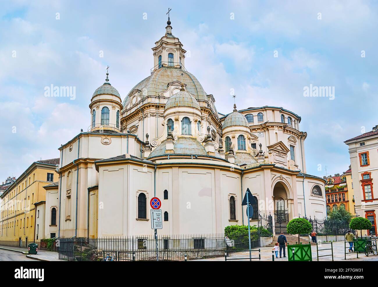 The domes, side walls and stucco decors of the Virgin of the ...